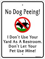 No Dog Peeing Signs